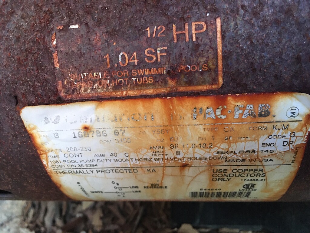 Pool Pump Motor Replacement for 20+ Year Old Pac-Fab Centurian - Pool ...