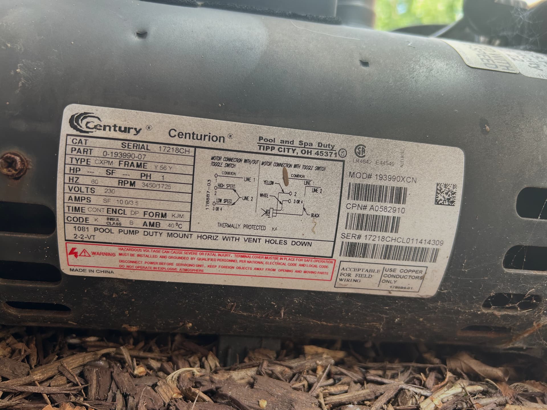 Help identifying Jandy replacement motor - Pool Equipment - Inyo Pool ...