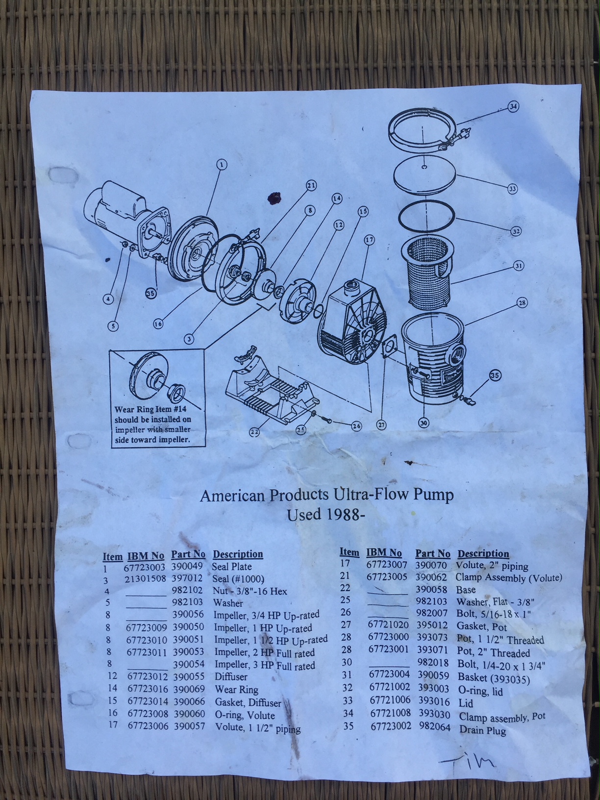 American Products Ultra Flow Pump assemply - Pool Equipment - Inyo Pool ...