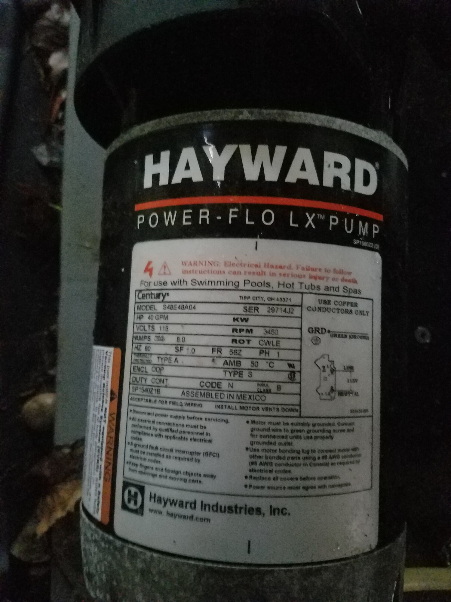 new pump with hayward ec40 de filter and solar panals - Pool Equipment ...